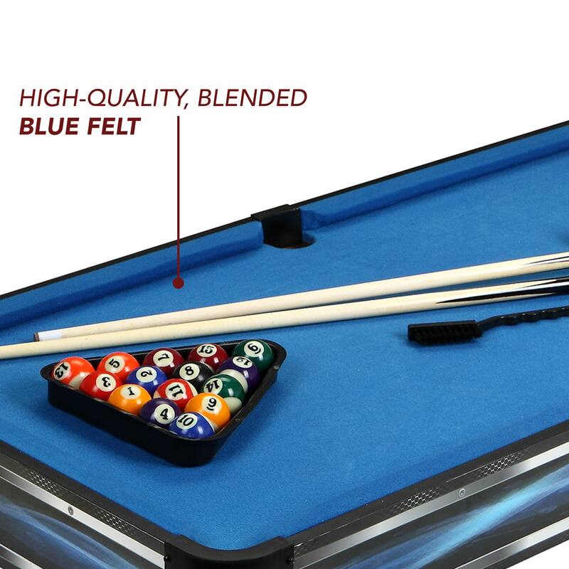 Hathaway Breakout 40-in Tabletop Pool Table - Blue and Silver Finish ...