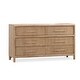 Dory 66 Inch Dresser, 6 Drawers, Bar Handles, Wire Brushed Brown Wood ...