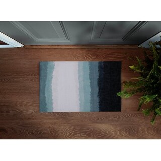 OMBRÉ BLUE with Rubberized non-slip Backing Indoor|Outdoor Mat By Kavka ...