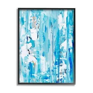 Stupell Busy Blue Chaotic Abstraction Interlaced Fluid Movement Framed ...