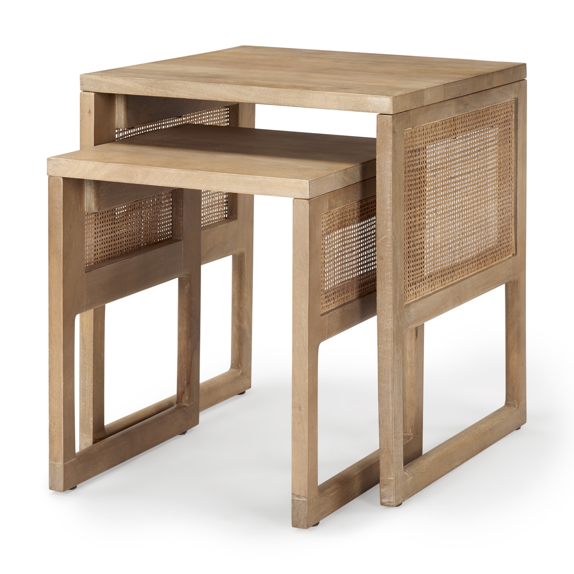 Chloe Light Brown Solid Wood Square Nesting Accent Tables (Set of 2) - 20L x 20W x 24H - On Sale ...