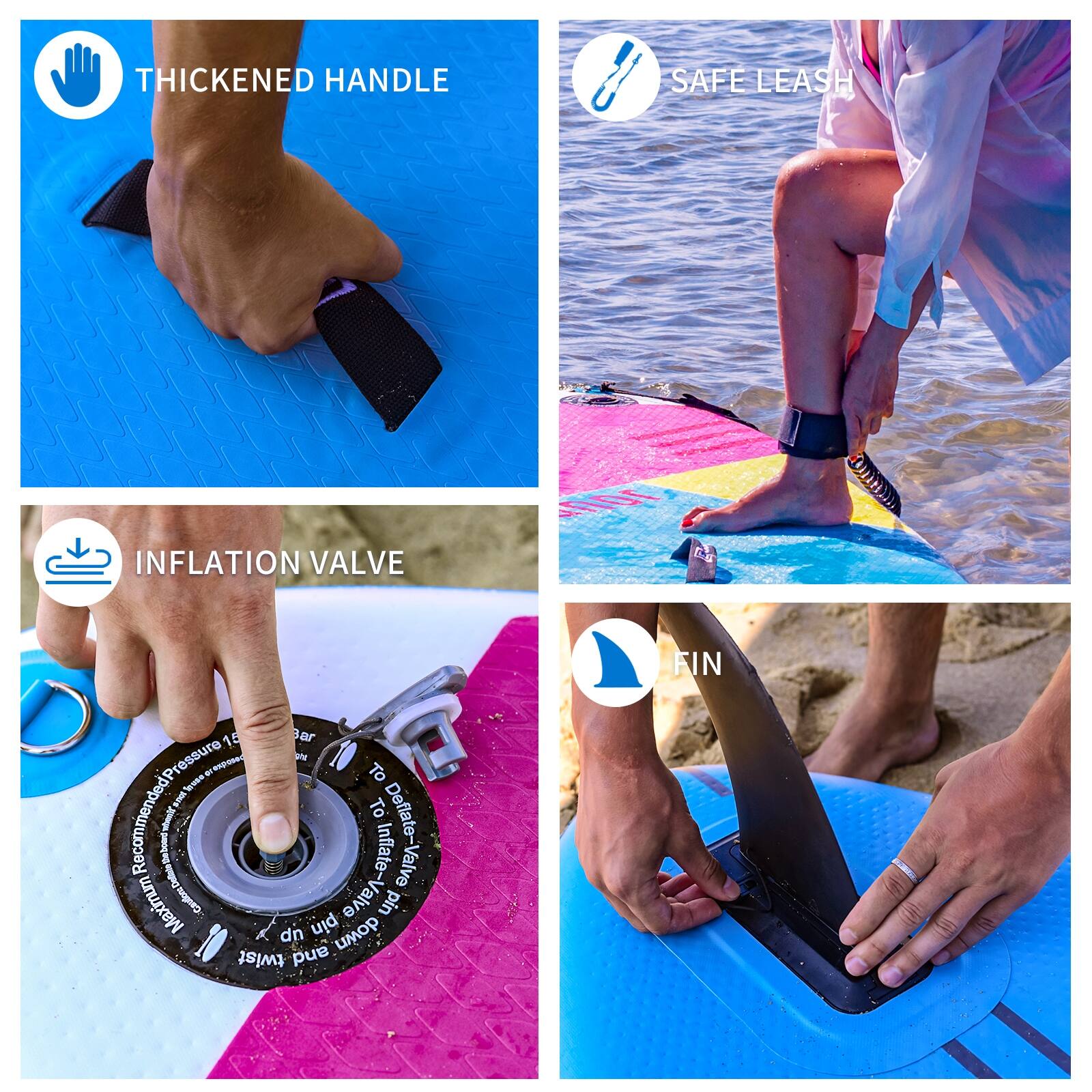 Inflatable Stand Up Paddle Board 10'8''*33"*6" With Accessories - Bed ...