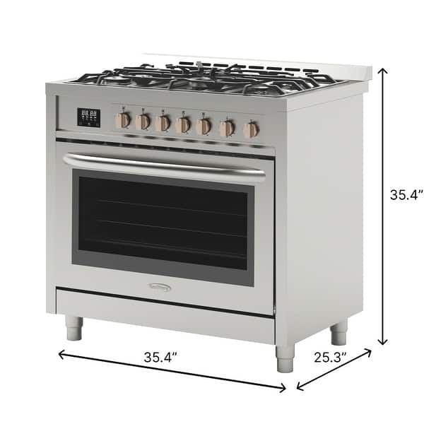 36 in. Stainless-Steel Professional Gas range with Legs - On Sale - Bed ...