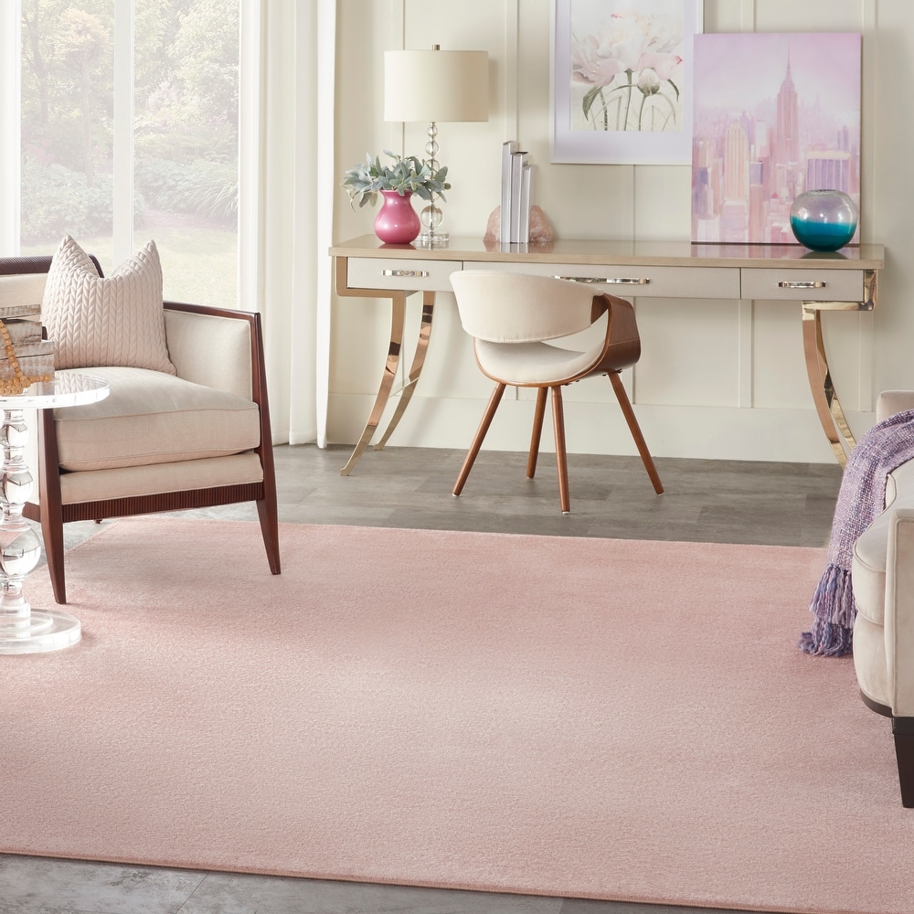 solid light pink area rug