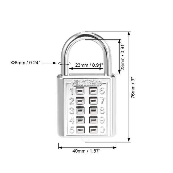 10-Digit Combination Padlock Push Button Locker Cabinet Lock 2Pcs - 10 ...