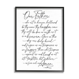 Stupell Our Father Religious Prayer Reading Spiritual Scripture Framed ...