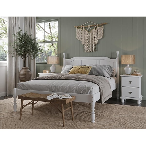 100% Solid Wood Platform Raised Panel Turned Post Kyle Queen Bed by ...