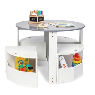Kids Table and Chair Set- Activity Play Table for Toddlers-Round ...