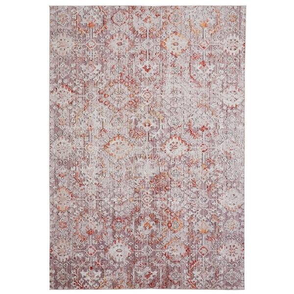 2' X 3' Pink Ivory And Gray Abstract Stain Resistant Area Rug - 3'6 ...