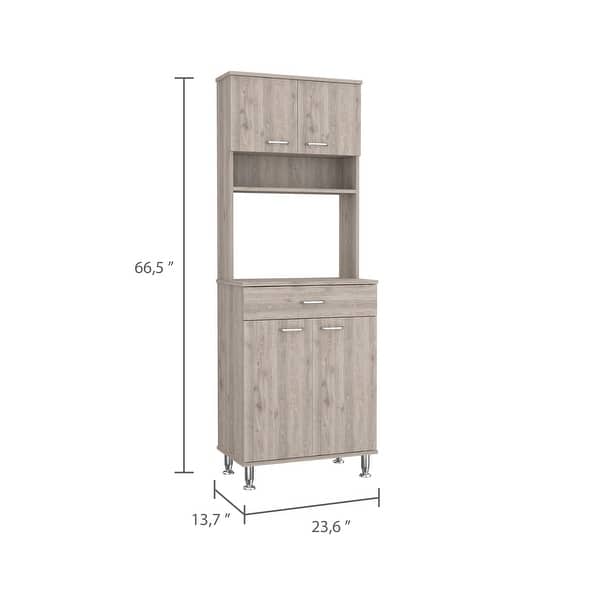 Della 60 Kitchen Pantry with Countertop, Closed & Open Storage - Bed ...
