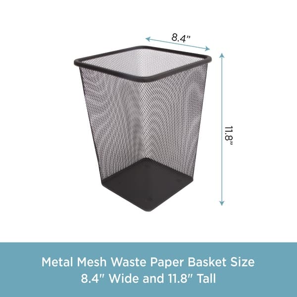 Kenney Storage Made Simple Metal Mesh Waste Paper Basket - Bed Bath ...