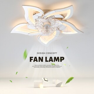 Flower Ceiling Fan with Lights Remote Control Dimmable LED - Bed Bath ...