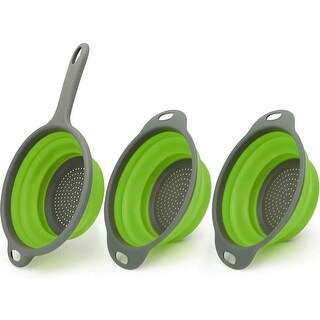 3pc Foldable and Heat Resistant Colander Set - Bed Bath & Beyond - 39391448