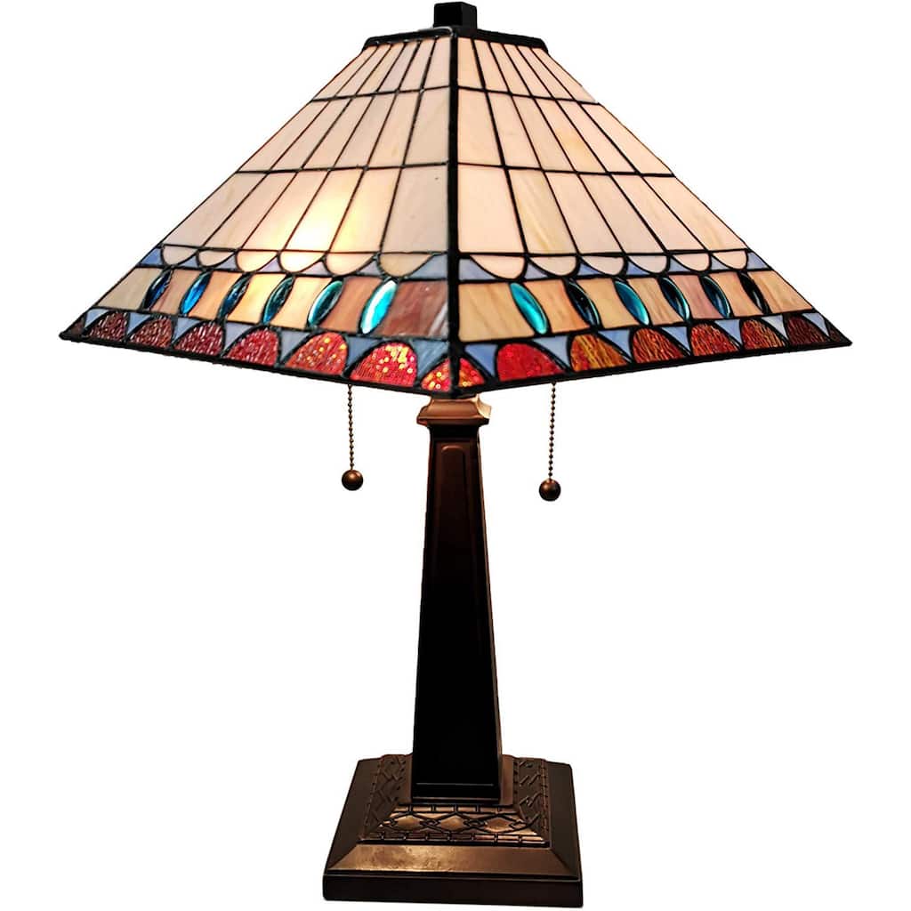 Tiffany Style Mission Jeweled Table Lamp Amora Lighting - Overstock ...