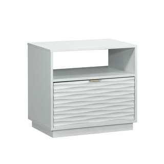 Engineered Wood Coastal Night Stand Spacious Drawer and Open Shelf ...