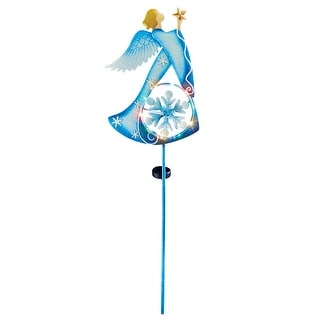 Solar Angel Snowflake Wind Spinner Garden Stake - 24.400 x 13.250 x 4. ...