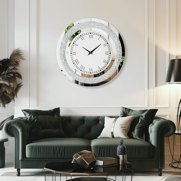 silver sparkle wall clock