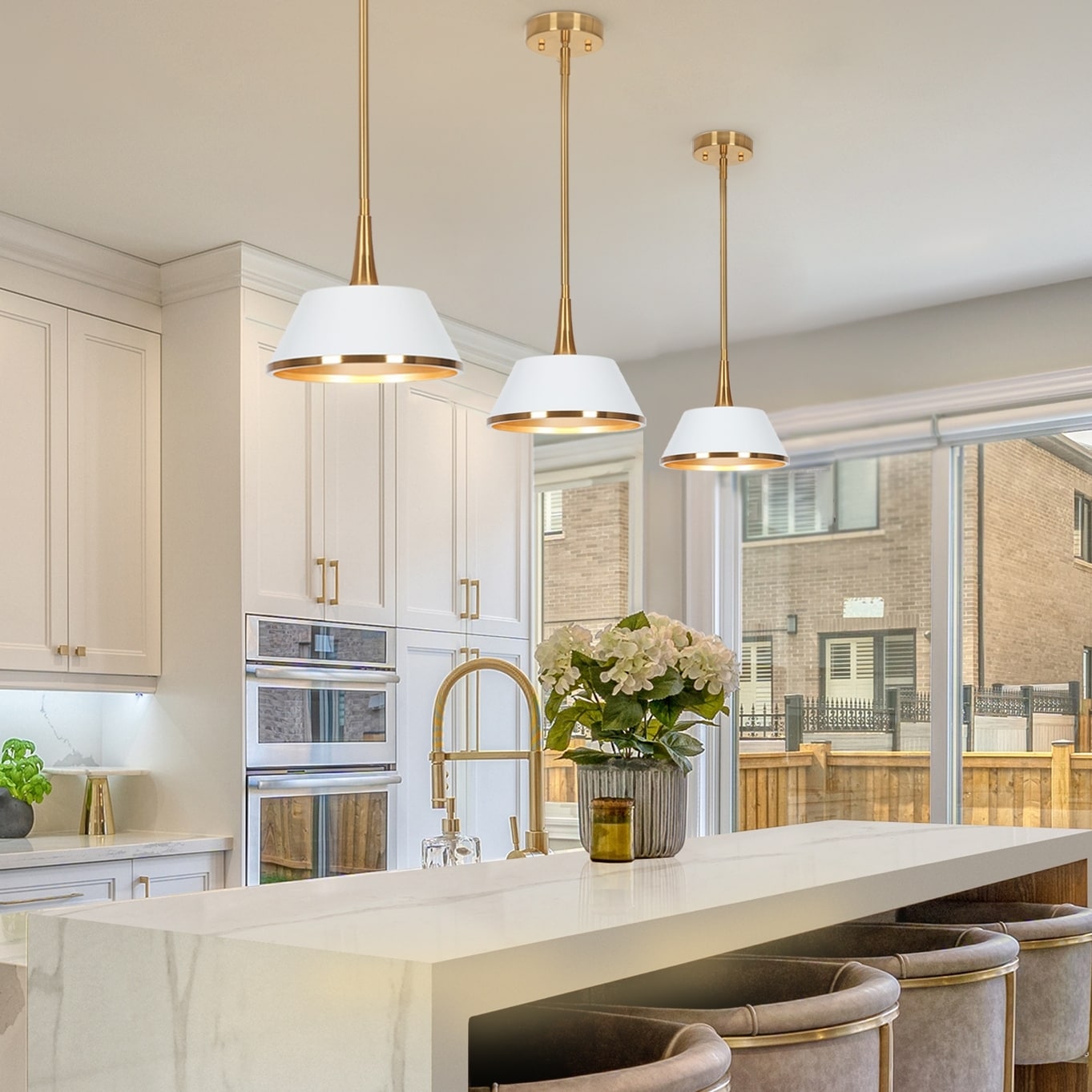 Mid-Century Modern 1-Light Cone Kitchen Island Pendant Light - 8''D x 7 ...