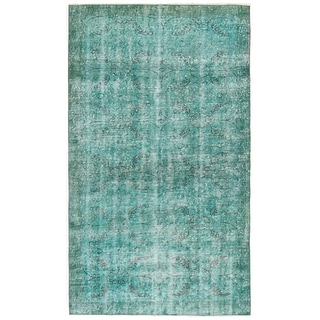 ECARPETGALLERY Hand-knotted Color Transition Turquoise Wool Rug - 3'8 x ...
