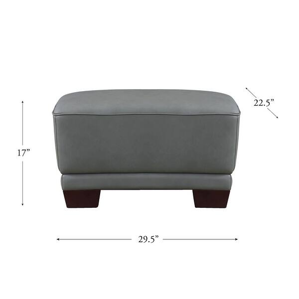 Hydeline Marshall Top Grain Leather Ottoman - Bed Bath & Beyond - 36768001