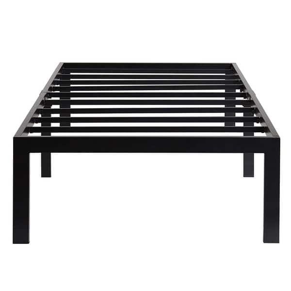 Twin 18-inch High Heavy Duty Black Metal Platform Bed Frame - Bed Bath ...