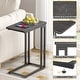 C-Shaped End Table - Slide Under Sofa, Compact Overbed Table for Small ...