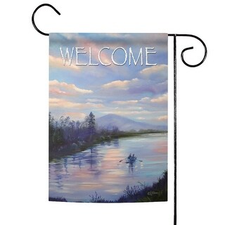 Blue and Orange Welcome to the River Outdoor Garden Flag 18" x 12.5 ...
