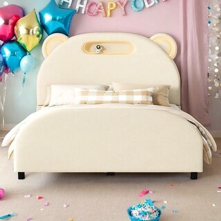 Eye-catching Design Full Size Upholstered Platform Bed - Bed Bath ...