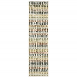 2' X 8' Orange Blue Teal Green And Beige Oriental Power Loom Stain ...