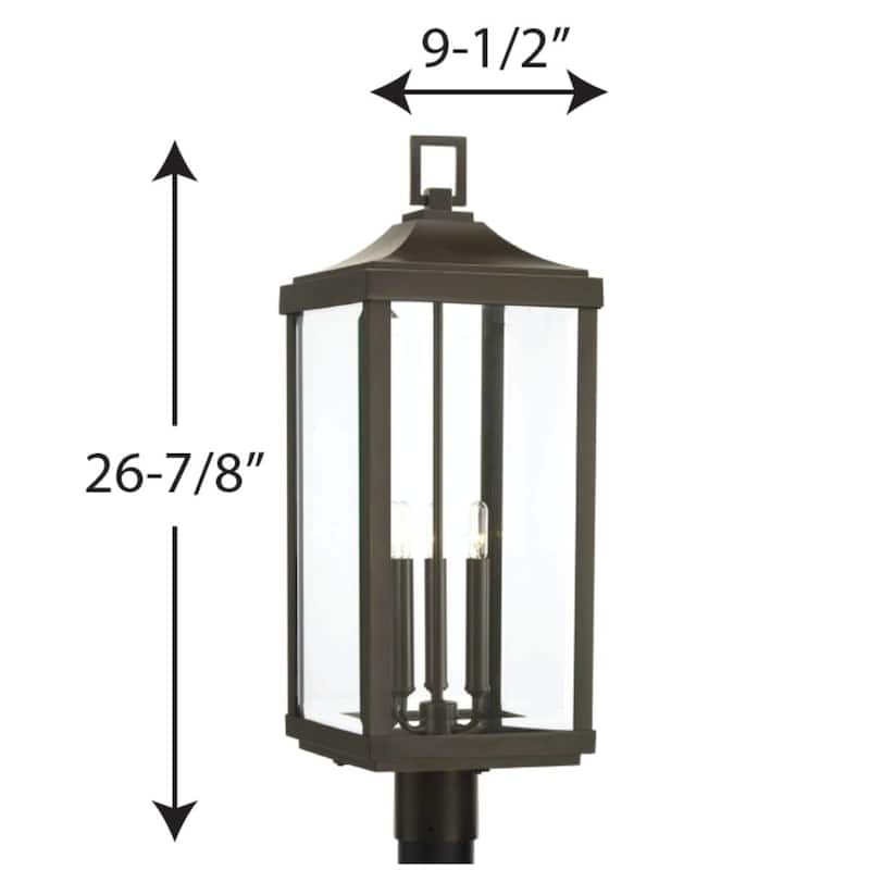 Gibbes Street Collection Three-Light Post Lantern - 28.000" x 13.780" x ...
