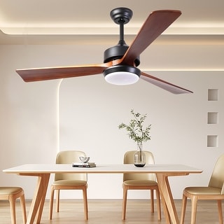 LunaDrift 52" Modern Wood Ceiling Fans with Lights, 6 Speed Silent DC ...