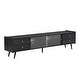 TV Stand with Sliding Fluted Glass Doors, Slanted Drawers Media Console ...