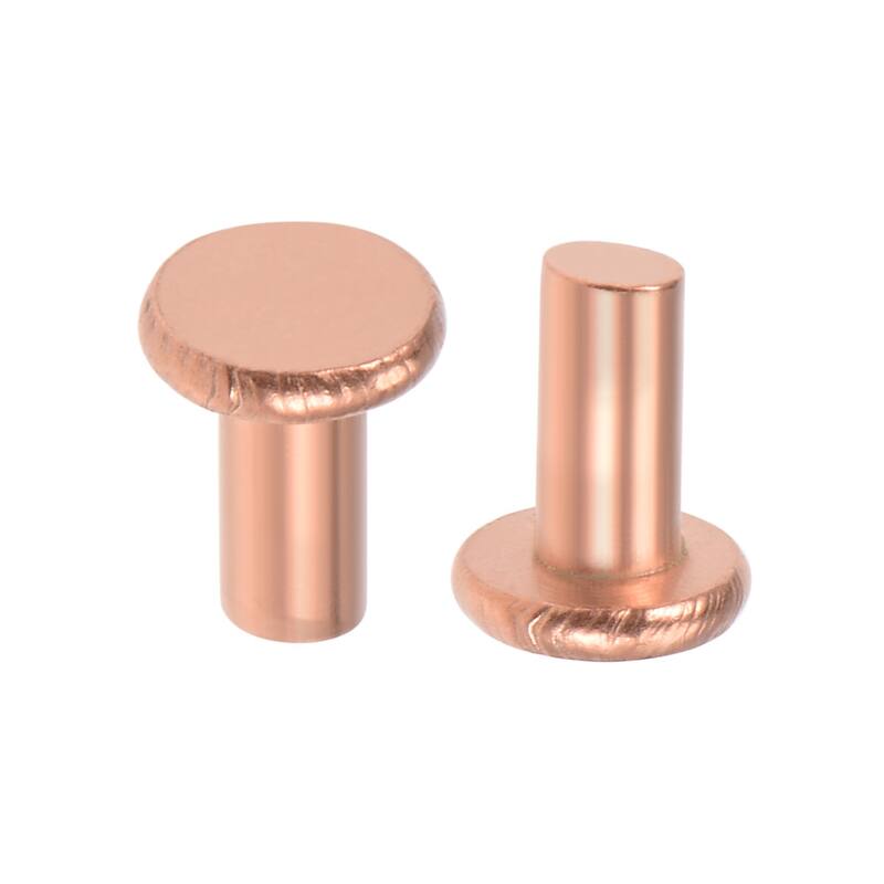 100 Pcs Flat Head Copper Solid Rivets Fasteners - Overstock - 36630133