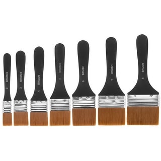 7 Pcs Flat Paint Brushes Assorted Sized Nylon Artist Painting Brushes ...