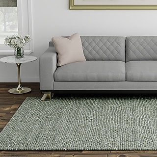 Domani Clouds Contemporary Hand-Knotted Grey & Ivory Heathered Rug ...
