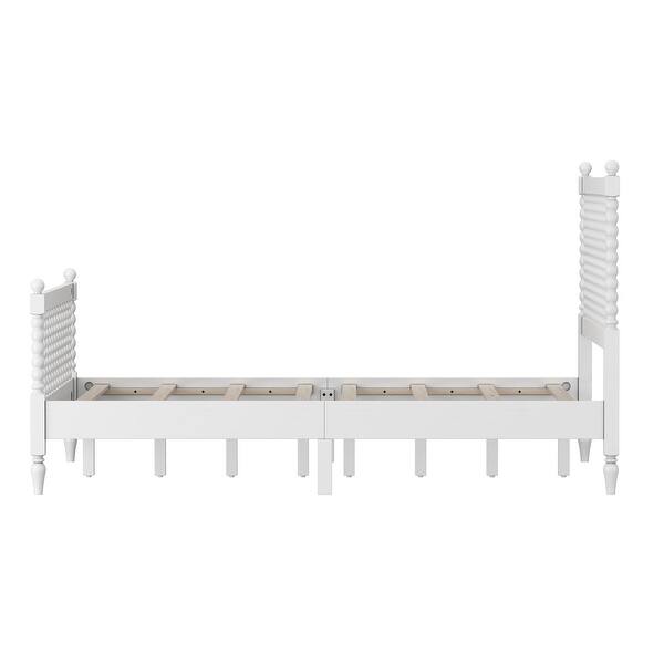 Minimalist White Paint Platform Slat Bed Frame Wood Slat Support Panel ...