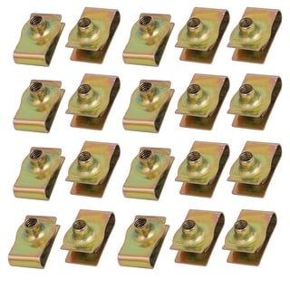 20pcs Spring Steel Speed Fastener U Nut Clip Brass Tone for M4 Screw ...