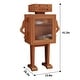 Solid Wood Robot End Table, Accent Wine Cabinet with 2 Drawers - Bed ...