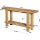 63" Long Farmhouse 2-Tier Solid Wood Console Table for Entryway, Living ...