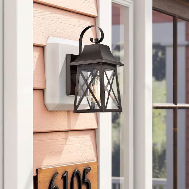 Outdoor Wall Lamp, Waterproof Old-fashioned Wall Lamp with Seed Glass ...