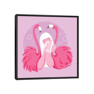 iCanvas "Bubblegum Flamingo" by Olga Masevich Framed - Bed Bath ...