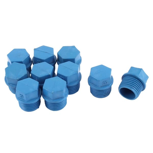 21mm Hex Head Dia 1/2BSP Male Thread Water Pipe Connector 10PCS - Blue ...