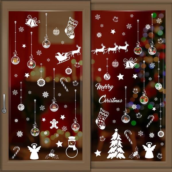 WALPLUS White Winterland With Baubles Christmas Window Clings Window ...