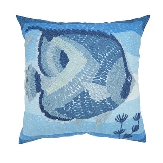 Outdoor Embroidered Fish Pillow - Bed Bath & Beyond - 42580488