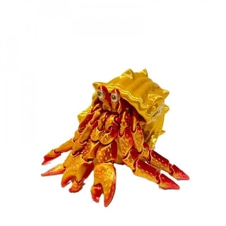 3D Printed Hermit Crab In A Yellow Shell Figurine - Bed Bath & Beyond ...