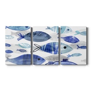 Fish Parade I- Premium Gallery Wrapped Canvas - Ready to Hang - Bed ...