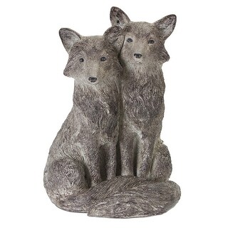 Set of 2 Gray Resin Fox Pair 13" - Bed Bath & Beyond - 32294729