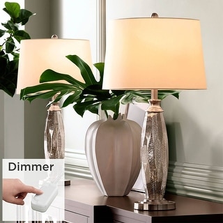 Set of 2 Modern Table Lamps with Table Top Dimmers Mercury Glass - 15 ...