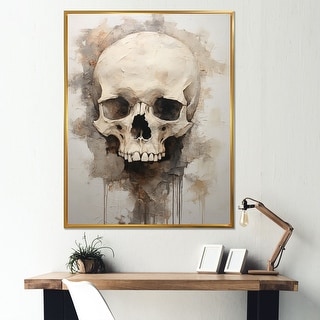 Designart "Skeletal Elegance" Skull Framed Wall Art Living Room - Bed ...