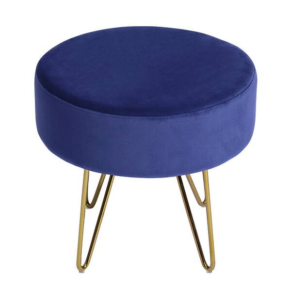 Modern Velvet Upholstered Footrest with Gold Metal Legs - Bed Bath ...